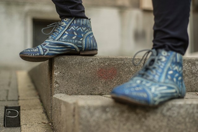 ‘Puzzle’ : blue & red / kék & piros | Punctually Punch Art