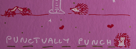 ‘Puzzle’: pink & green / pink & zöld | Punctually Punch Art