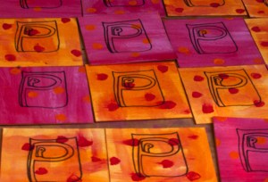 ‘Puzzle’: pink & green / pink & zöld | Punctually Punch Art