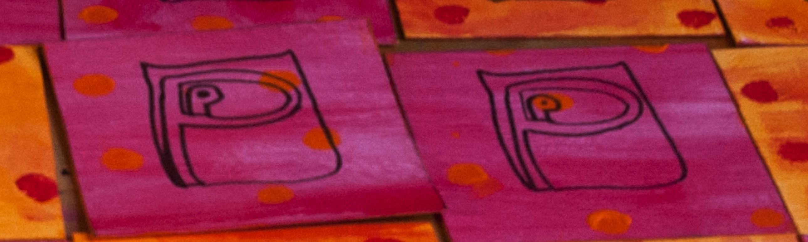 ‘Puzzle’: pink & green / pink & zöld | Punctually Punch Art